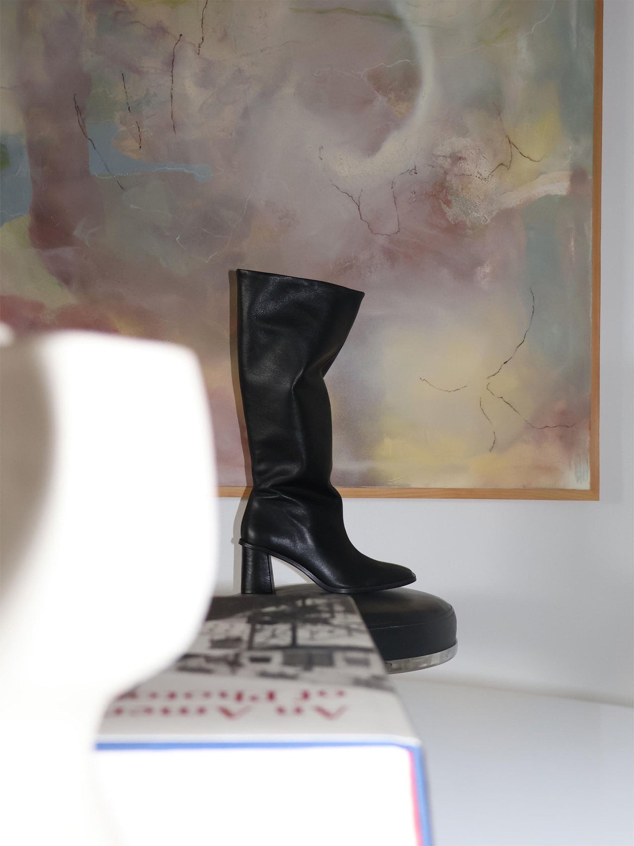 Lorca Black Leather Knee-High Boots | Handmade | Maguire Shoes