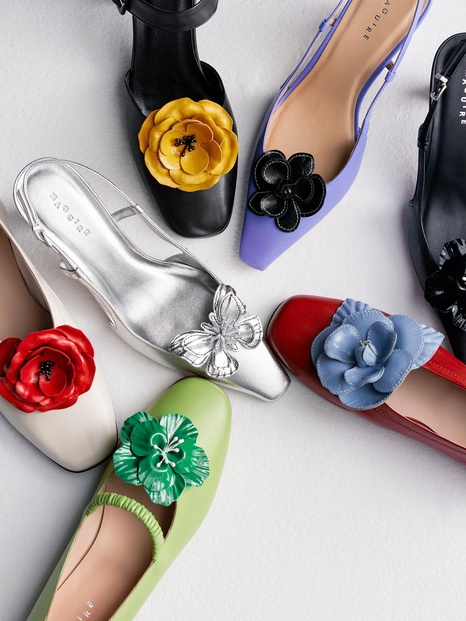 Leather Flower Clip Dijon | Maguire Shoes