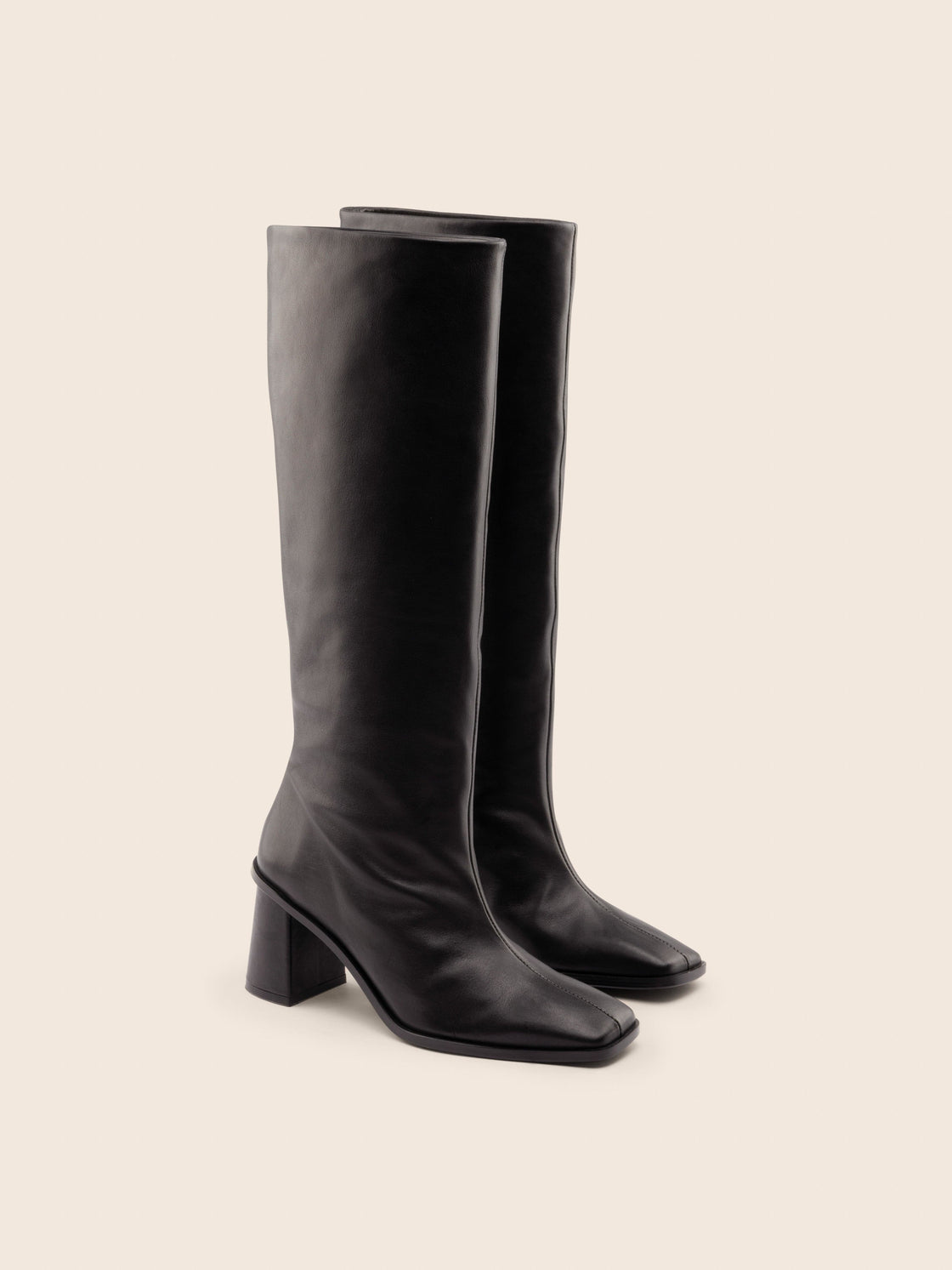 Lorca Black Leather Knee-High Boots | Handmade | Maguire Shoes