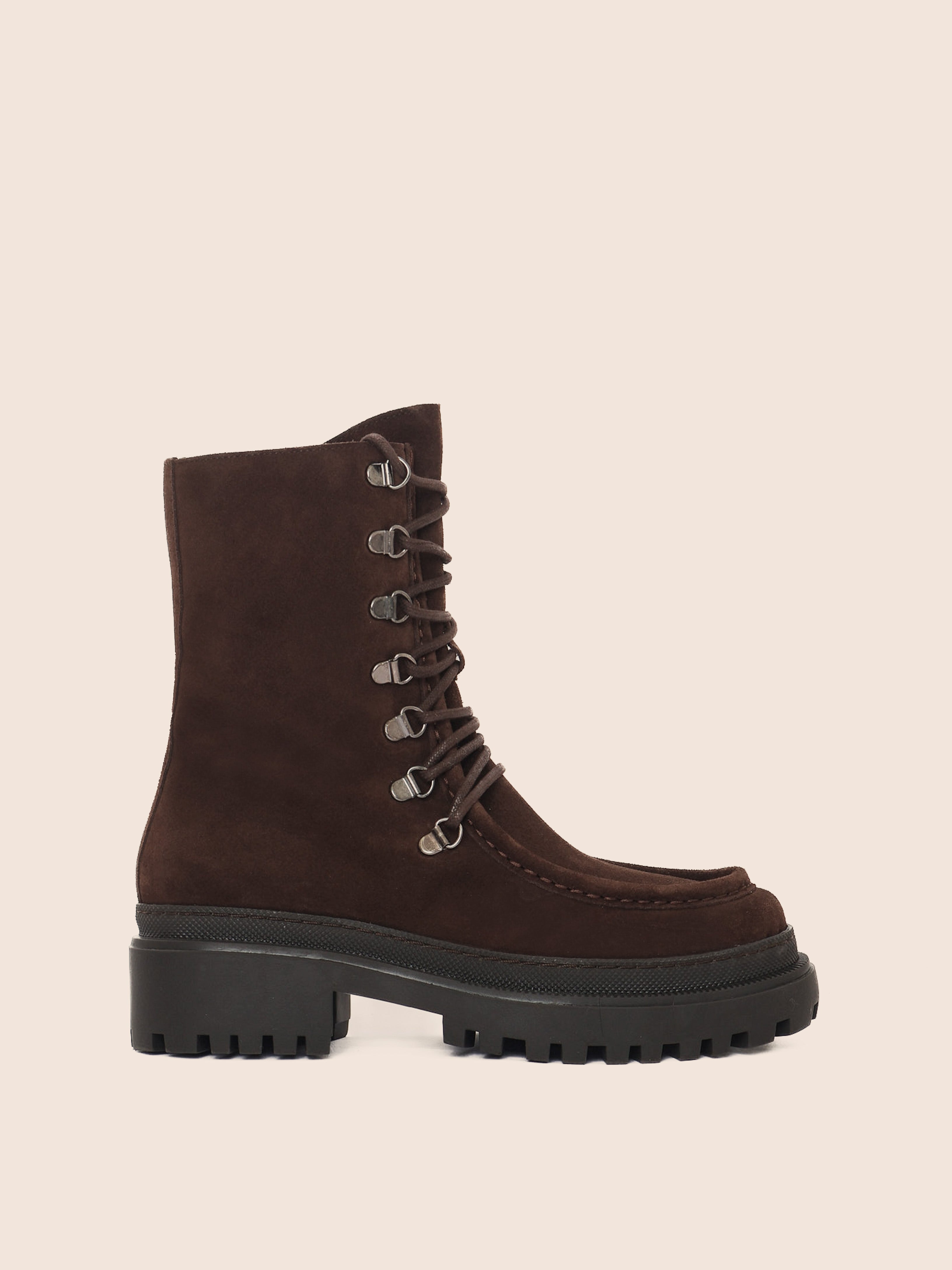 Lorena Brown Suede Combat Unlined Winter Boot | Maguire Shoes