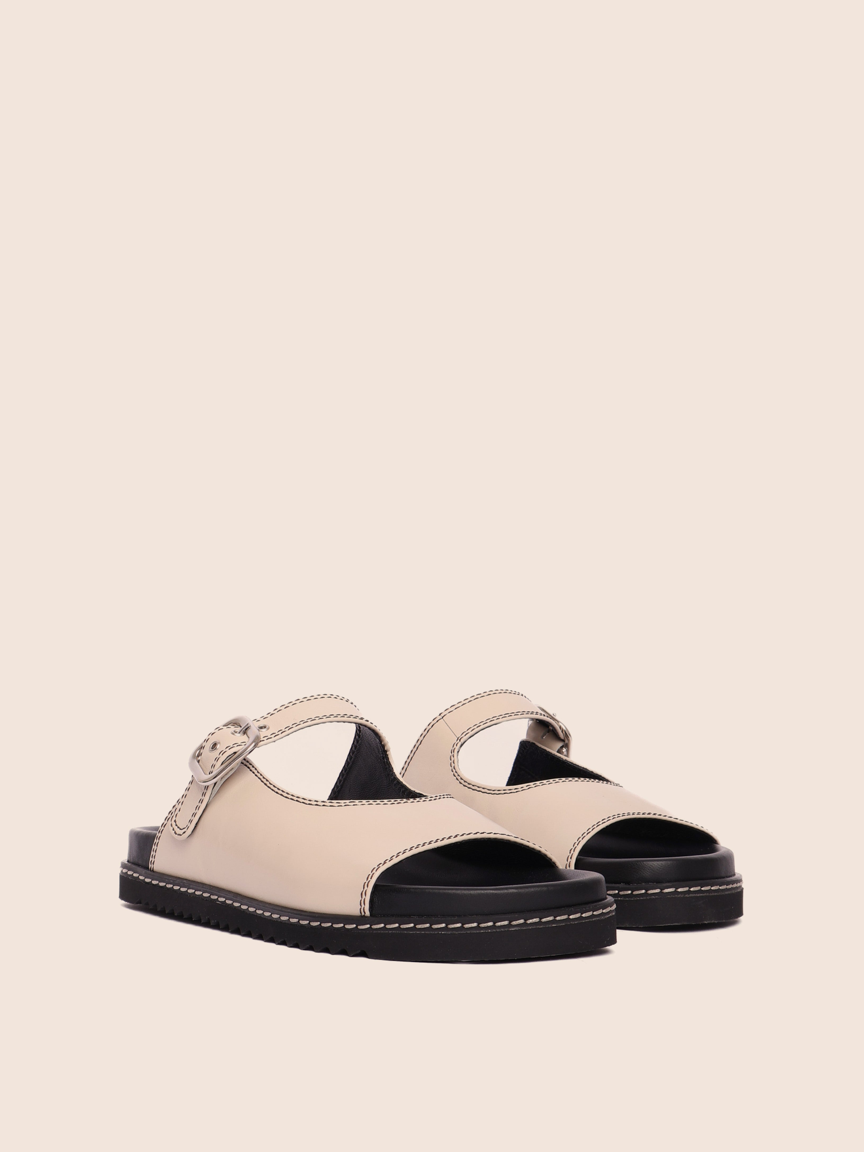 Madeira Cream Keyhole Adjustable Leather Sandal | Maguire Shoes