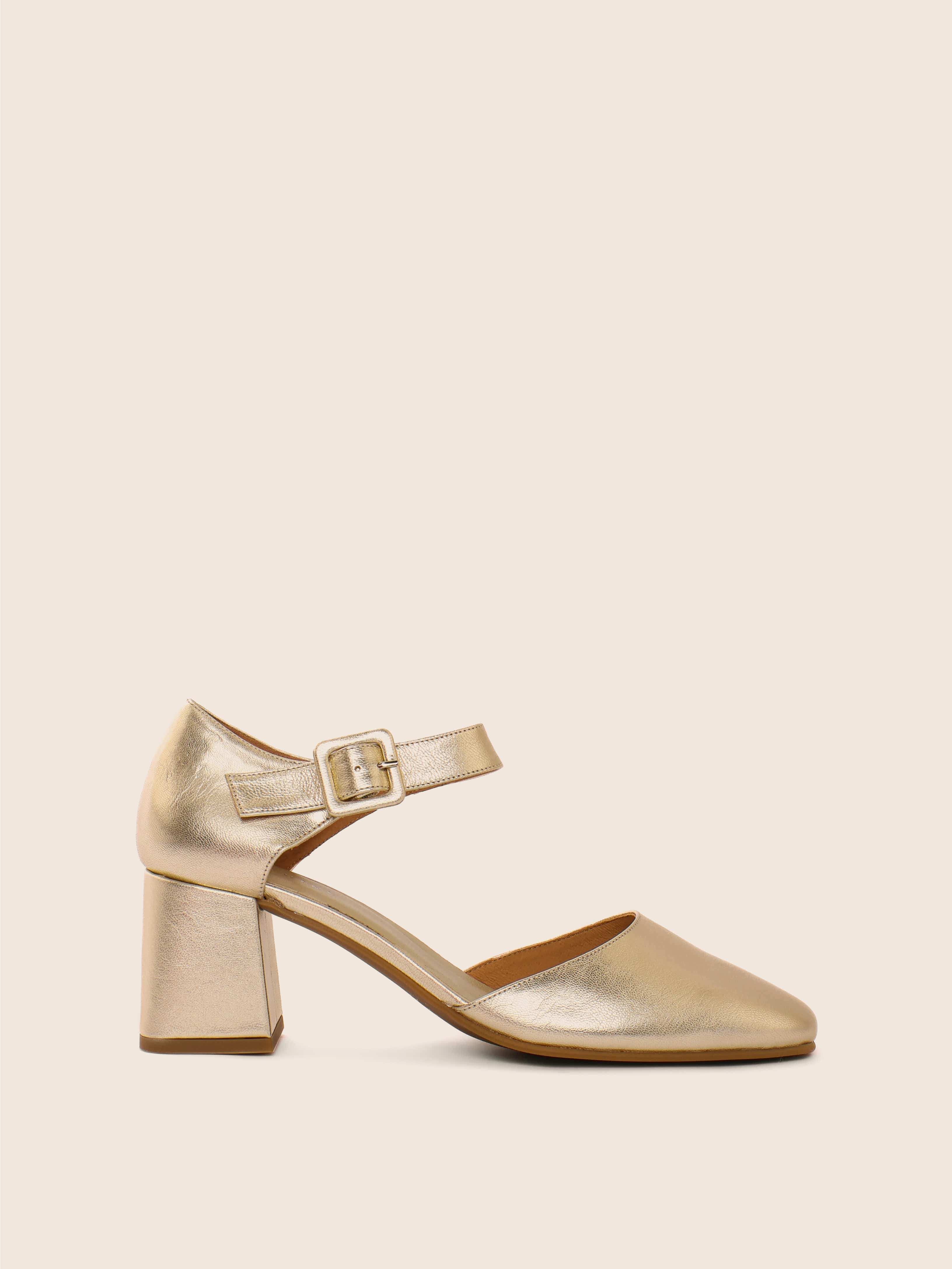 Marbella Gold Mary Jane Closed-Toe Heel | Maguire Shoes