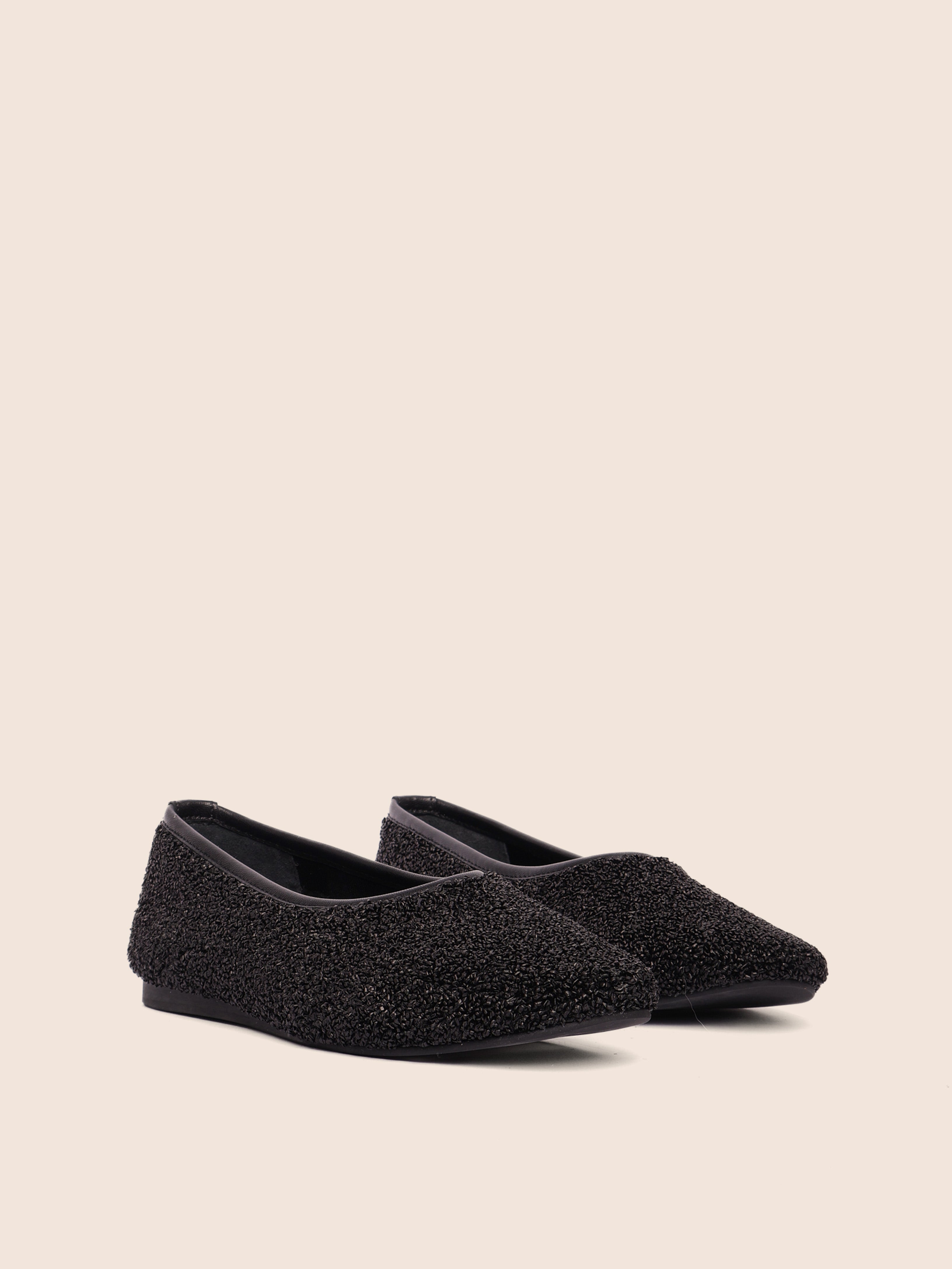 Trofa Black Textured Raffia Ballet Flat | Maguire Shoes