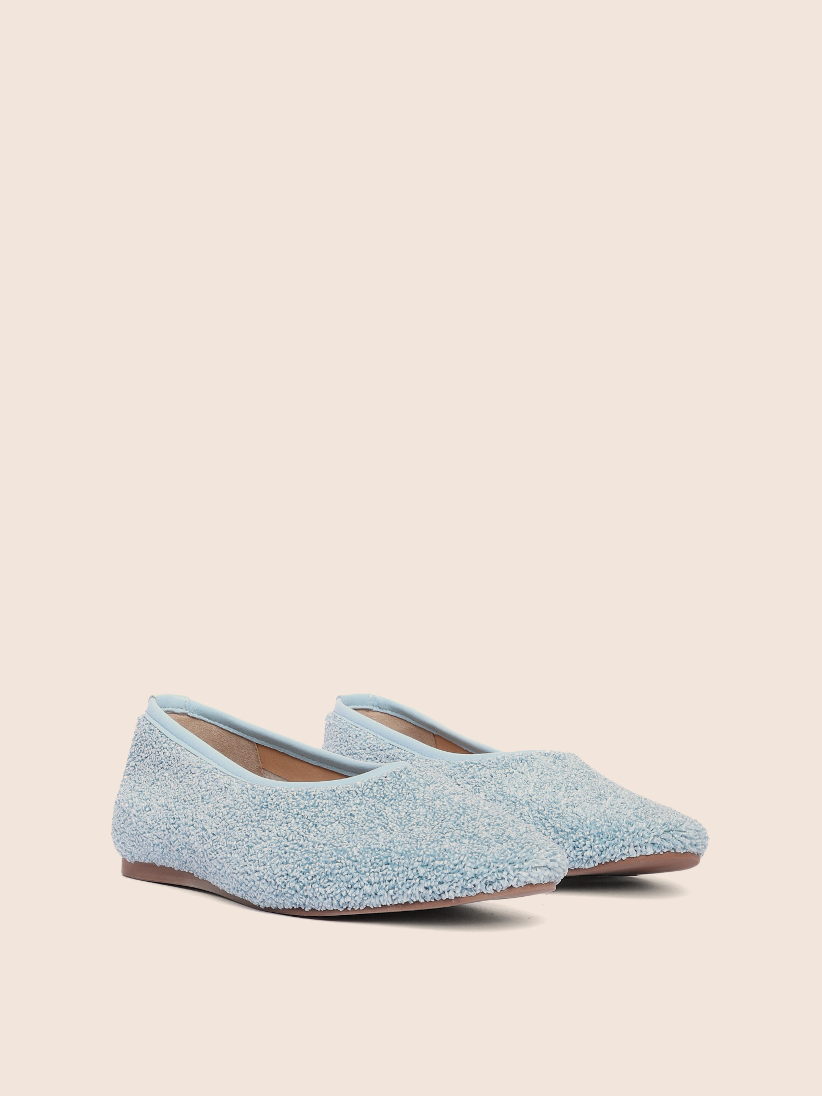 Trofa Sky Blue Textured Raffia Ballet Flat | Maguire Shoes