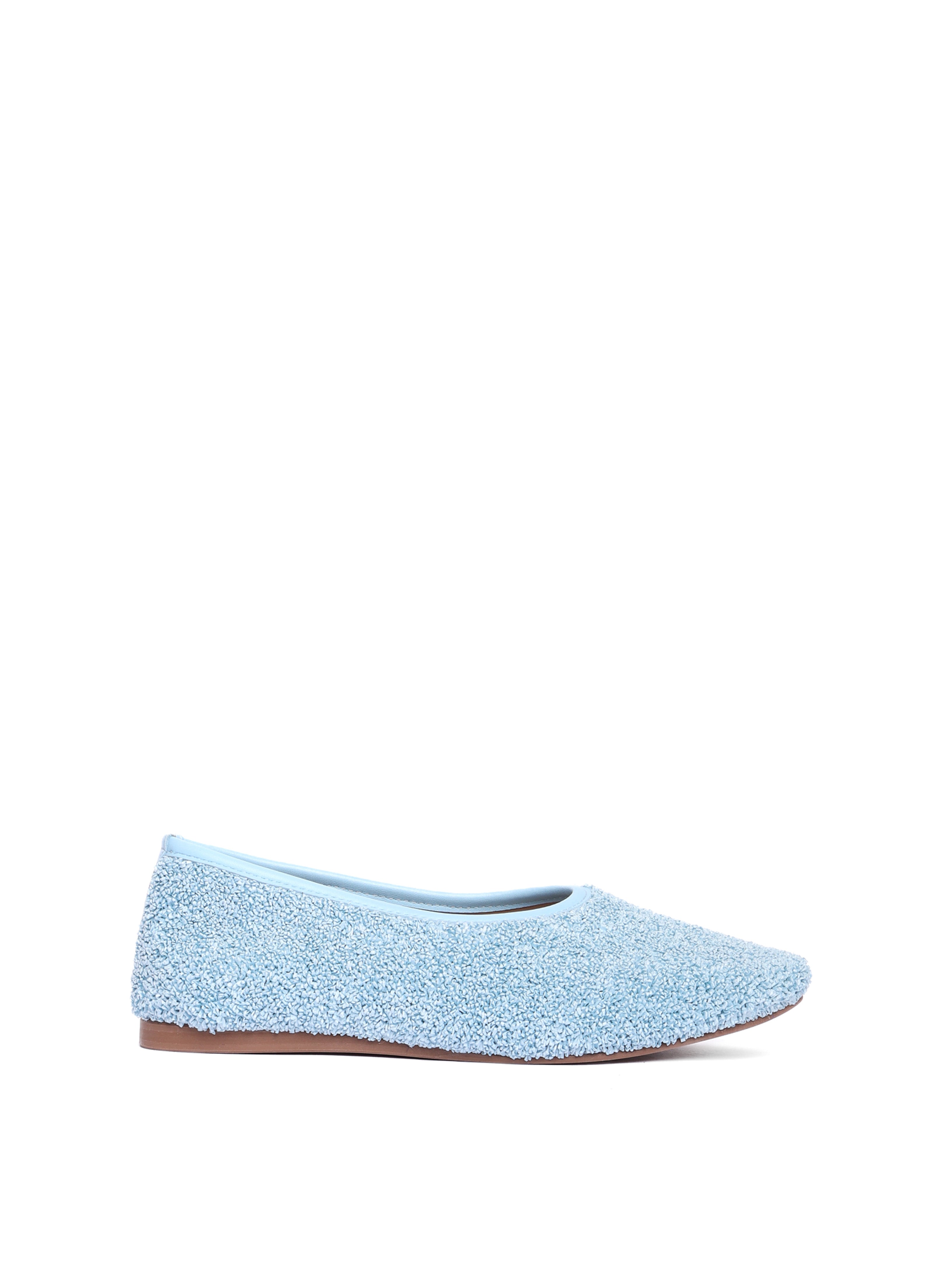Trofa Sky Blue Textured Raffia Ballet Flat | Maguire Shoes
