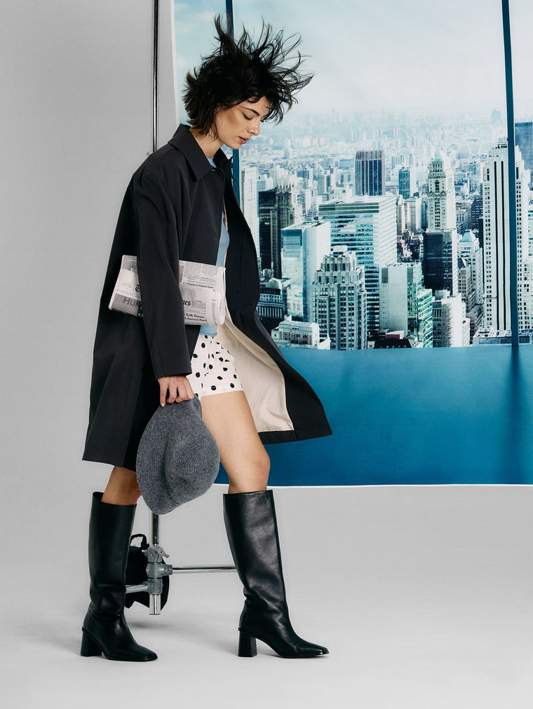 Lorca Black Leather Knee-High Boots | Handmade | Maguire Shoes