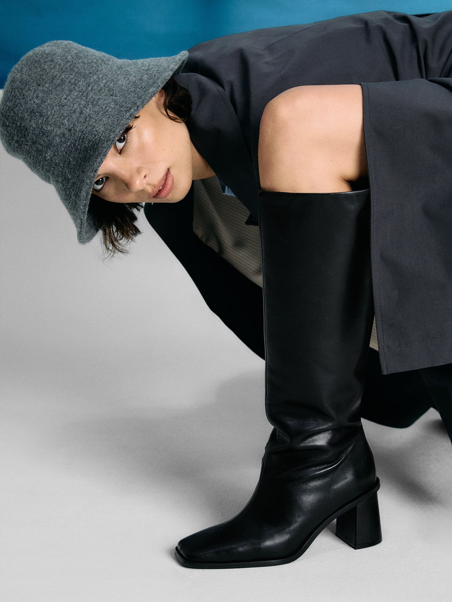 Lorca Black Leather Knee-High Boots | Handmade | Maguire Shoes