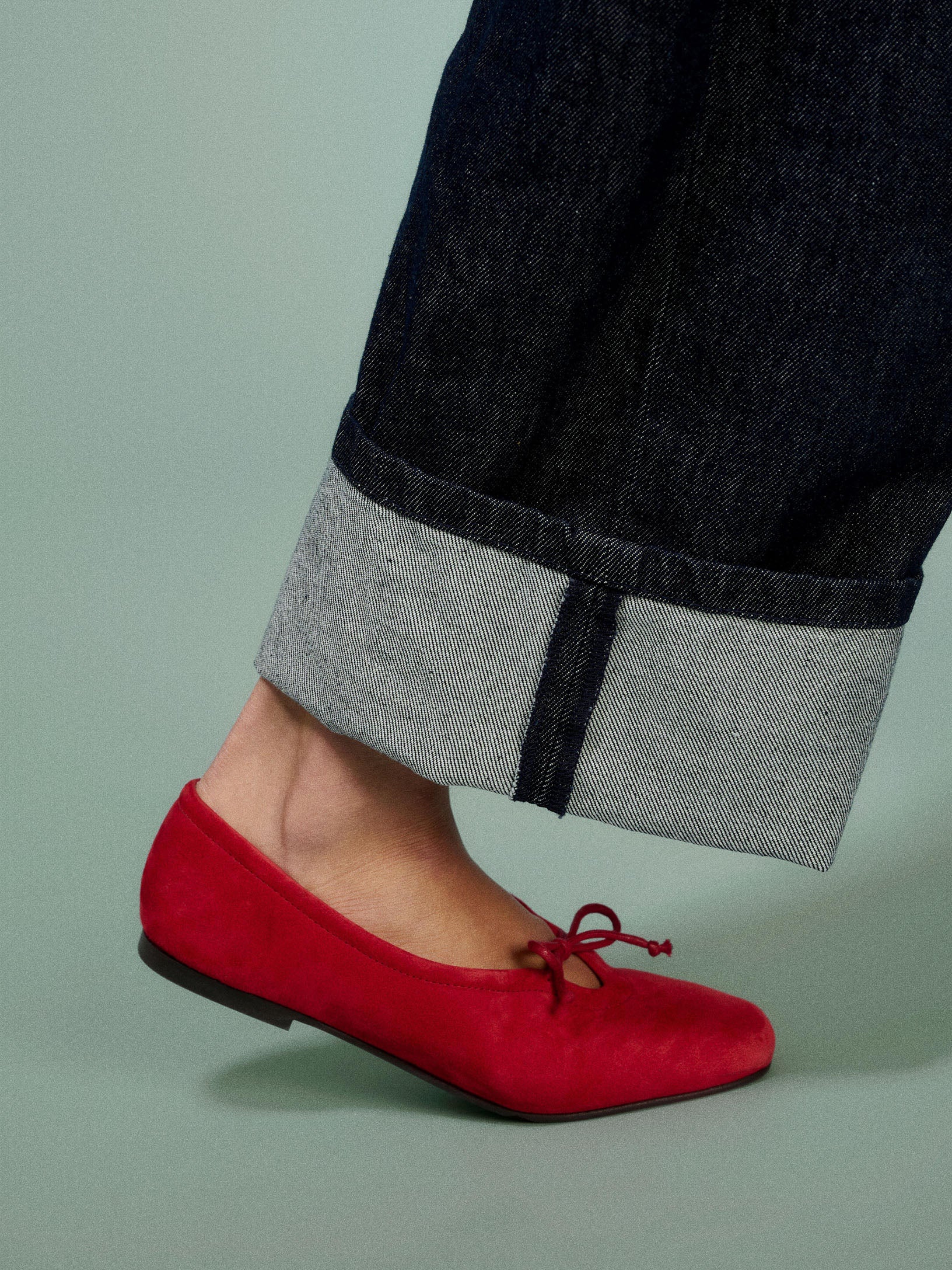 Prato Red Leather Ballet Flats | Maguire Shoes